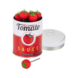 Balvi Balvi Partygabeln Tomato Farbe Rot Balvi-Partygabeln in der Tomatendose mit Edelstahlgabeln für Desse