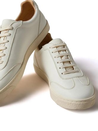 Brunello Cucinelli Mens Logo-Print Leather Sneakers Ss25 M