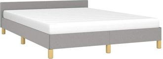 vidaXL Cadre de lit avec tête de lit Gris clair 140x200 cm