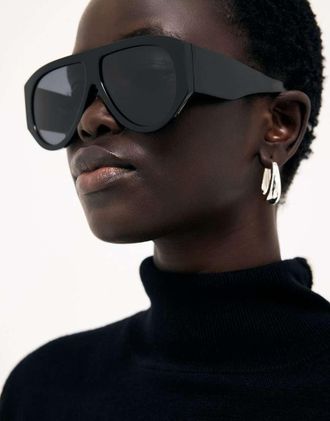 NA-KD Lunettes de soleil r&eacute;tro en ac&eacute;tate - Noir