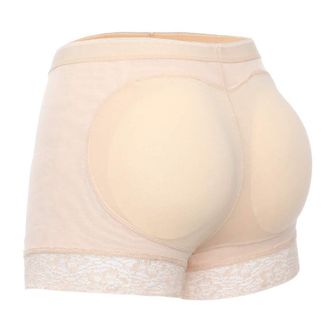 Joyshaper Damen Unterhose mit Gepolster H&uuml;fte Heben Padded H&ouml;schen Po Push Up Miederhose Butt Lifter Miederpants Enhancer Spitze Panty Beige 3XL
