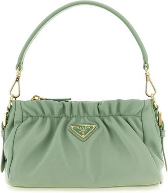 Prada Gathered Nappa Leather Shoulder Bag - - Bags - Damen - Gr&uuml;n - ONE SIZE