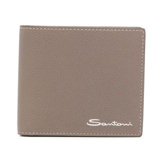 Santoni Homme, Accessoires, Beige, Taille: ONE Size Portefeuille en cuir foulonn&eacute;
