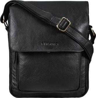 STILORD Ragnar Petit sac à bandoulière en cuir pour homme Sac à bandoulière pour homme Sac pour tablette Messenger Bag Petit sac, Couleur:noir