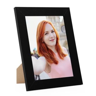 Photolini Bilderrahmen 10x15 cm Schwarz MDF-Holz, breite Rahmen, modern, bruchsicheres Acrylglas, zum Aufhängen & Aufstellen, extra Zubehör - für Ihre stilvolle