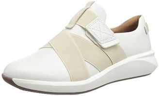 Clarks Femme Un Rio Strap Chausson, Cuir Blanc, 36 EU