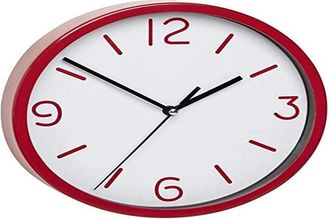 TFA Dostmann TFA-Dostmann Analoge Wanduhr TFA 60.3033 mit geräuscharmem Uhrwerk (Rot)
