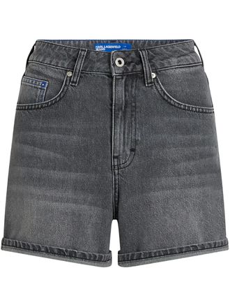 Karl Lagerfeld Jeans-Shorts mit hohem Bund - Grau