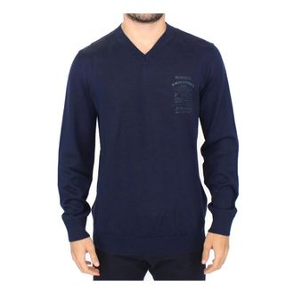 Ermanno Scervino Homme, Pulls, Bleu, Taille: M Pull V à encolure dégagée