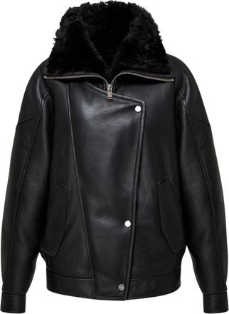 VSP Vsp, Femme, Vestes, Noir, Taille: 40 FR Veste Sandie en peau lainée