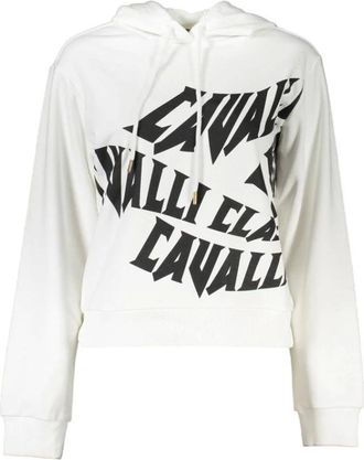 Cavalli Femme, Sweatshirts et sweats à capuche, Blanc, Taille: 44 FR Logo Sweat à capuche