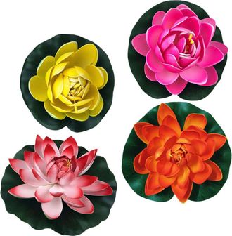 Cabilock 4 St&uuml;ck K&uuml;nstlicher Lotus Sch&uuml;ssel Blasenr&ouml;hrenlampe Gro&szlig;e Aquariumdekorationen Schwimmbad Zubeh&ouml;r F&uuml;r Aquarien Luftpumpe Anlage Wasser Fischtankverzi