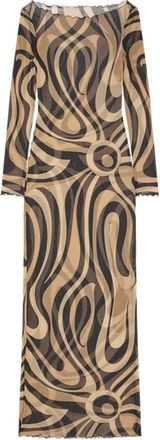 Pucci Femme, Robes, Multicolore, Taille: 42 FR Long Dress with Geometric Pattern