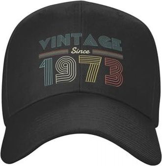 Generic Casquette de baseball tendance vintage depuis 1973 pour 50e anniversaire - Casquette de baseball unisexe r&eacute;glable - Cadeau d&eacute;t&eacute;