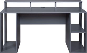 PEGANE Pegane - Bureau gamer / bureau informatique en bois coloris gris anthracite - longueur 160 x profondeur 91 x hauteur 67 cm