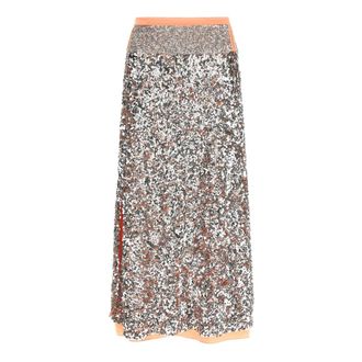 Paco Rabanne Doppellagiger Pailletten-Midi-Rock - - Skirts - Damen - Grau - XS