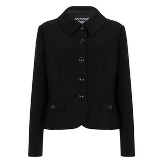 Moschino Femme, Vestes, Noir, Taille: 46 FR &Eacute;l&eacute;gante veste noire avec col classique