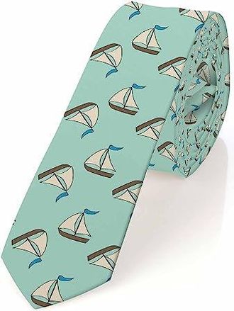 Generic Bateau Bleu Cravate Décontractée Cravate Homme Polyvalente Cravates Hommes Pour Célébrations Scolaires Bureau