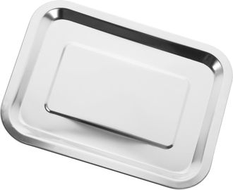 Valiclud Edelstahl Tablett Rechteckig F&uuml;r Backen Grillen Servieren Haushalt Ofenplatte Snackplatte Grillplatte K&uuml;chenblech Bratenblech Kochen Lebensmittel