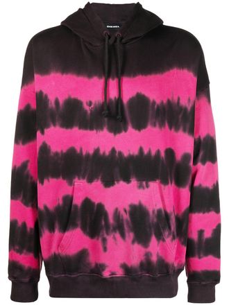 Diesel hoodie &agrave; imprim&eacute; tie dye - Noir