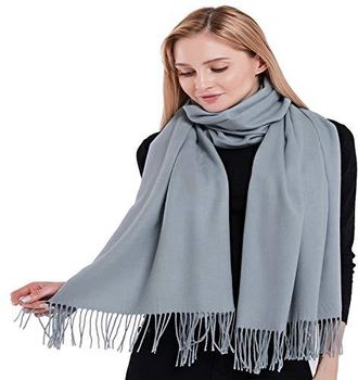 CJ Apparel Gris Argent Épaisse Solide Couleur Unie Conception Népalaise Châle Secondes écharpe étole Wrap Nouvelle
