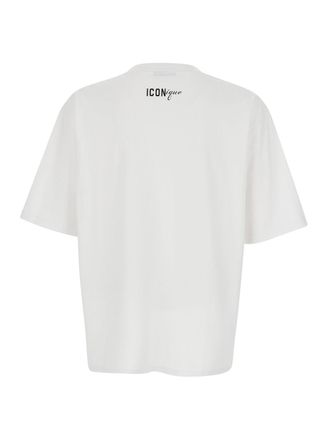 Dsquared2 Mens T-Shirt White Front Print Cotton T-Shirts And Polos