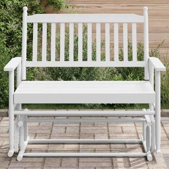 vidaXL Banc balancelle blanc 118x70x104,5 cm bois massif de peuplier - Vidaxl