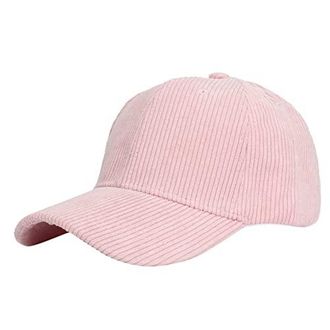 Generic 2024 - Casquette de baseball en velours c&ocirc;tel&eacute; pour homme et femme - Chapeaux de sport chauds en plein air - Cadeau de voyage, rose, Taille unique