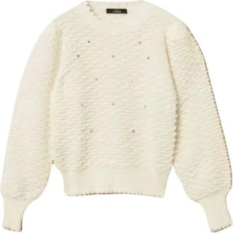 Twinset Bestickter Pullover - - Knitwear - Damen - Wei&szlig; - L