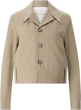 Ami Femme, Vestes, Beige, Taille: 38 FR Veste Boutonn&eacute;e Structur&eacute;e