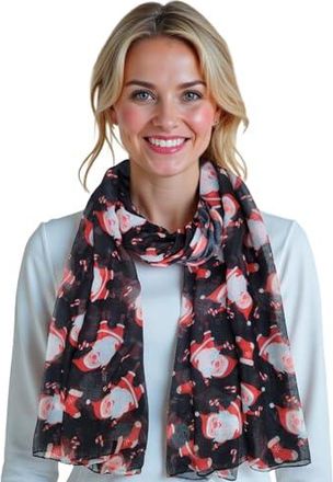 GFM &Eacute;charpe sur le th&egrave;me du P&egrave;re No&euml;l, SNT-12-DDH-Cream, L