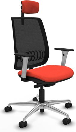 Piqueras y Crespo Ergonomischer Stuhl, verstellbare Armlehnen, h&ouml;henverstellbare Lendenwirbelst&uuml;tze und Kopfteil, h&ouml;henverstellbar und neigbar. Ausgestattet mit Syncro/