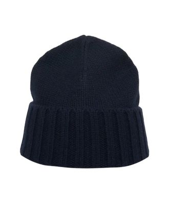 KANGRA Caps & M&uuml;tzen - Black Cashmere Beanie With Ribbed Edge - Gr. ONE SIZE - in Schwarz - f&uuml;r Damen