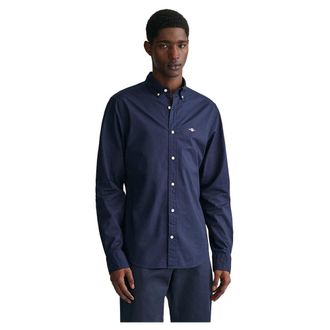 GANT Herren Slim POPLIN Shirt Klassisches Hemd, Marine, Standard