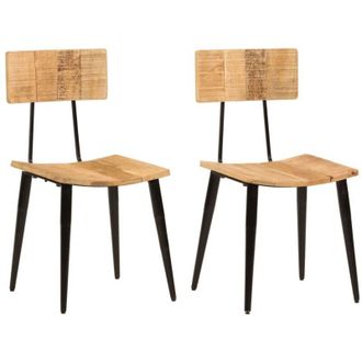 vidaXL Vidaxl - Chaises &agrave; manger lot de 2 44x40x80 cm Bois de manguier solide