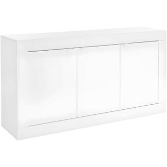Vente-Unique Vente-Unique - Buffet blanc laqu&eacute; brillant 3 portes - Dimensions L160 x P42 x H85,8 cm - Panneau de particules de qualit&eacute; - Fabrication italienne