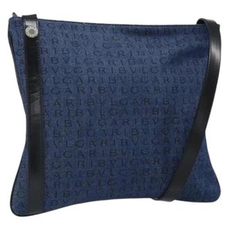 Bulgari Sac bandouli&egrave;re vintage en toile Pre-owned - Femme - Pre-owned - Bleu - Taille: ONE Size