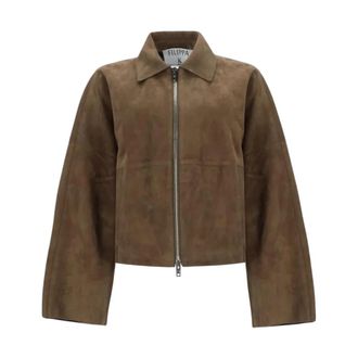 Filippa K Wildleder-Cropped-Jacke - - Jackets - Damen - Braun - XS