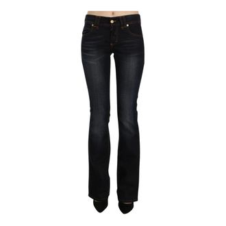 John Galliano Washed Mid Waist Regular Leg Boot Cut Denim Jeans - - Jeans - Damen - Blau - W26