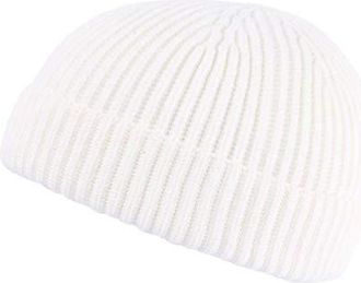 Nyls Cr&eacute;ation Bonnet Docker Blanc en Laine Homme et Femme Hiver Tendance Louy - Mixte