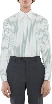Fursac Chemise &agrave; rayures et col blanc pointu - Taille 38 - Homme