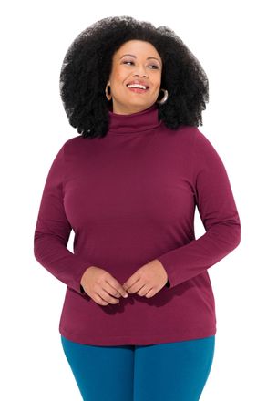 Ulla Popken Damen große Größen Übergrößen Plus Size Shirt, Rollkragen, Slim, Langarm