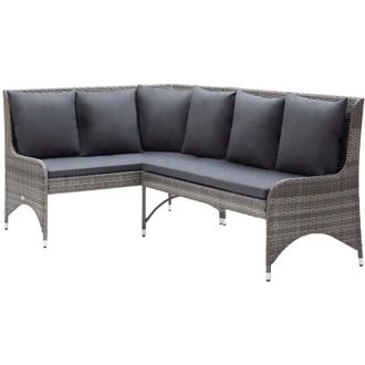 vidaXL Garten-Ecksofas 2 Stk. Poly Rattan Grau vidaXL