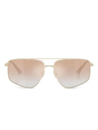 Jimmy Choo Eyewear lunettes de soleil &agrave; monture g&eacute;om&eacute;trique - Or