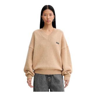 Rotate V-Ausschnitt Pullover - - Knitwear - Damen - Beige - L