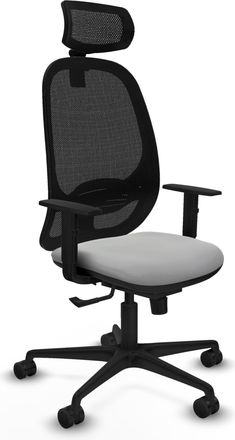 Piqueras y Crespo Drehstuhl mit 1D-Armlehnen, h&ouml;henverstellbare Lendenwirbelst&uuml;tze und h&ouml;henverstellbares Kopfteil und Neigungsverstellung, ausgestattet mit 3 Positione