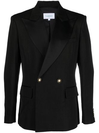 Casablanca blazer crois&eacute; &agrave; revers pointus - Noir