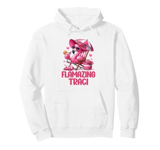 BDAZ Flamazing Traci Pink Flamingo Tropical Beach Trip Damen Pullover Hoodie