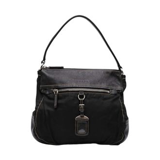 Prada Pre-owned Stylische Handtasche mit Lederbesatz - - Pre-owned - Damen - Schwarzk - ONE SIZE