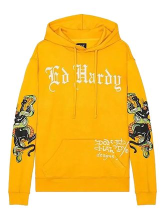 Ed Hardy Hoodie mit Panther Snake-Print - Gelb